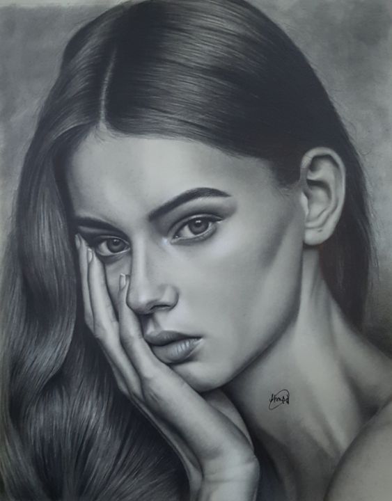 Portrait of beautiful girl - Ahmedartworks - Paintings & Prints, People ...