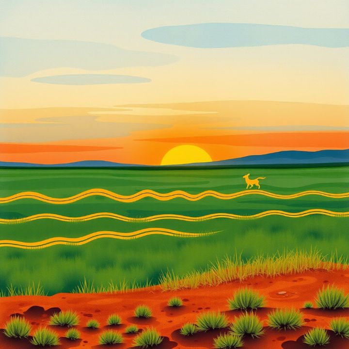 African savannah landscape merging - Lanndscape and Flowers, digital ...
