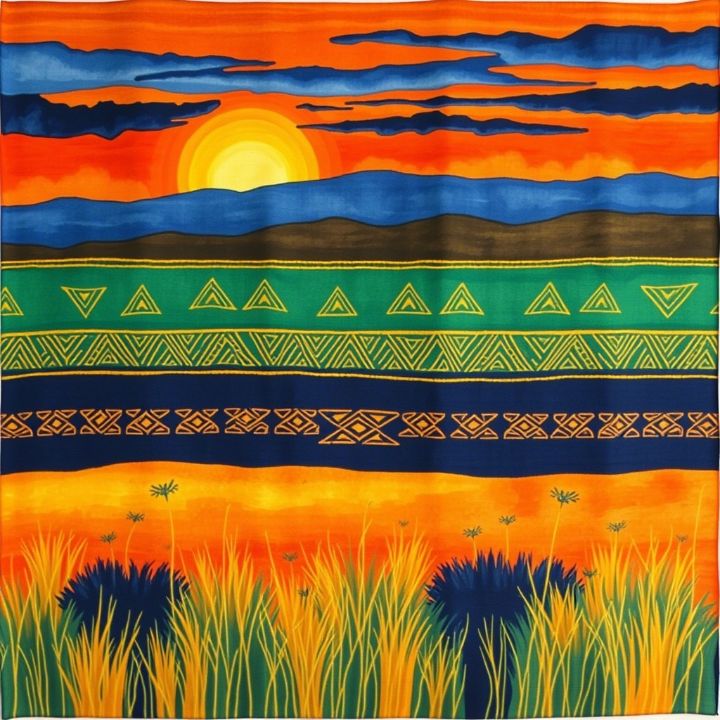 African savannah landscape merging - Lanndscape and Flowers, digital ...