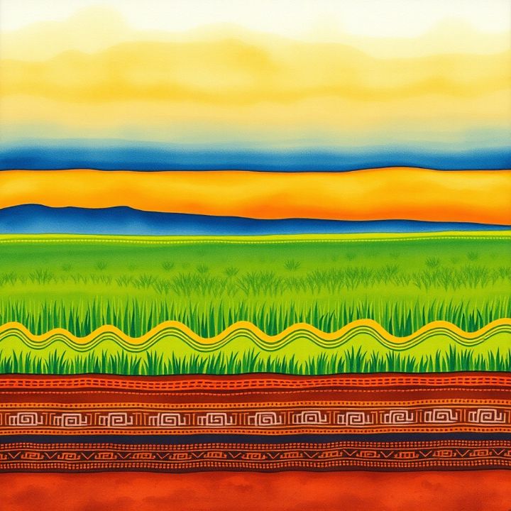 African savannah landscape merging - Lanndscape and Flowers, digital ...