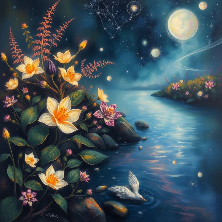 Dreamscape Abstraction - Lanndscape and Flowers, digital art prints ...