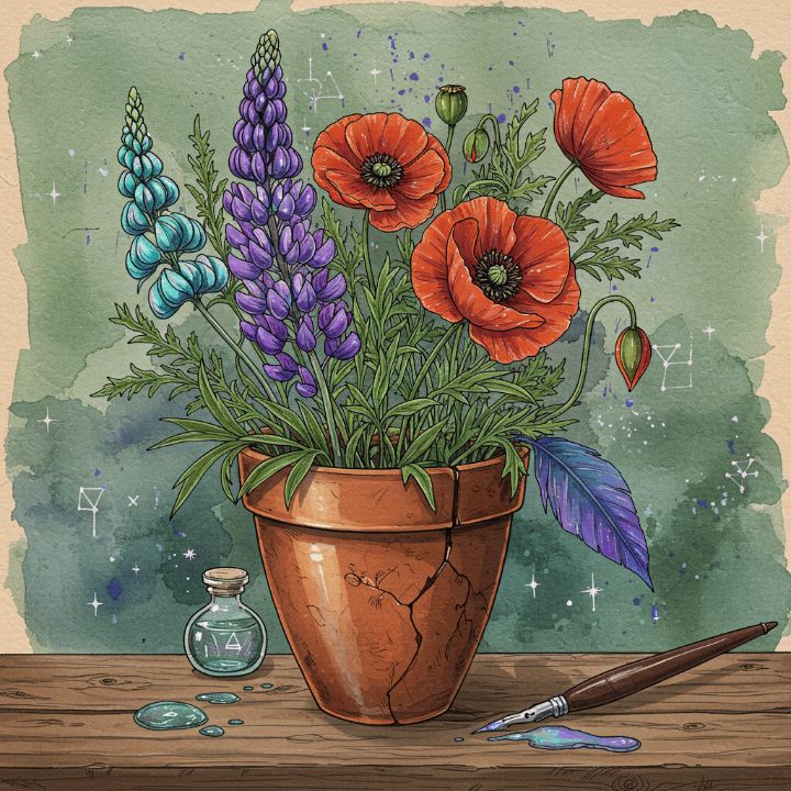 flowers symbolizing healing - Lanndscape and Flowers, digital art ...