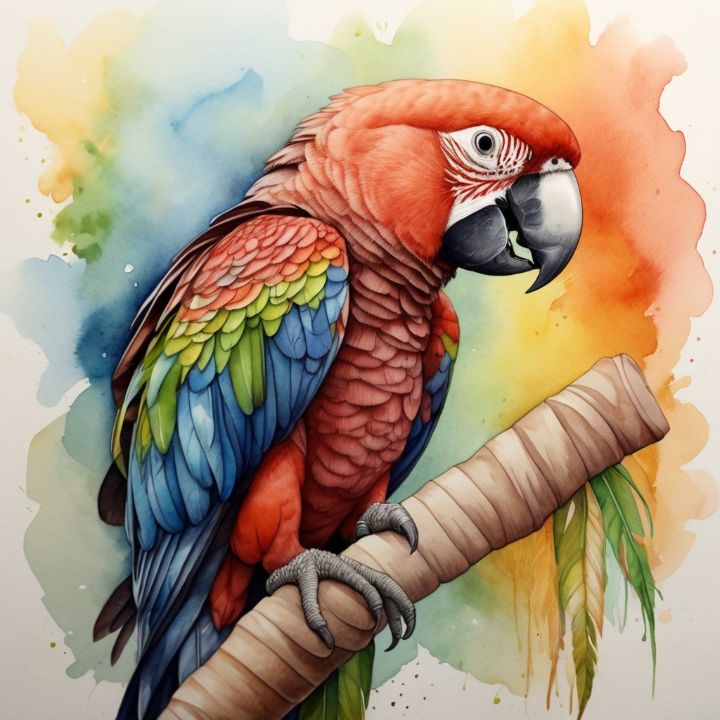 cuty parot - Wall Art World - Digital Art & AI, Animals, Birds, & Fish ...