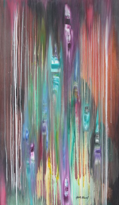Behind a veil of colors - RatoSociety - Paintings & Prints, Abstract ...