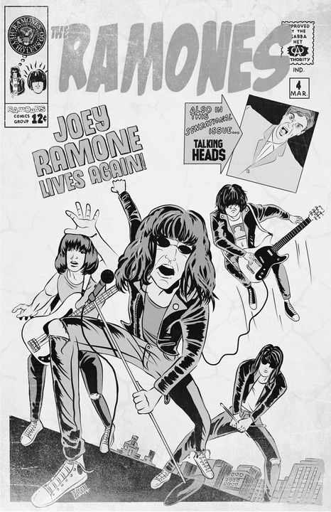 Joey Ramone Lives! (Black and White) - Art of Eric Pabon - Digital Art ...