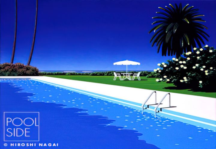 Pool Side - HIROSHI NAGAI - Paintings & Prints, Landscapes & Nature ...