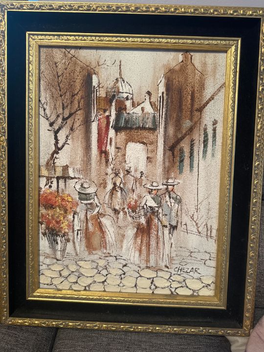 Chezar oil and sand street scene - Shine Gallery - Paintings & Prints ...