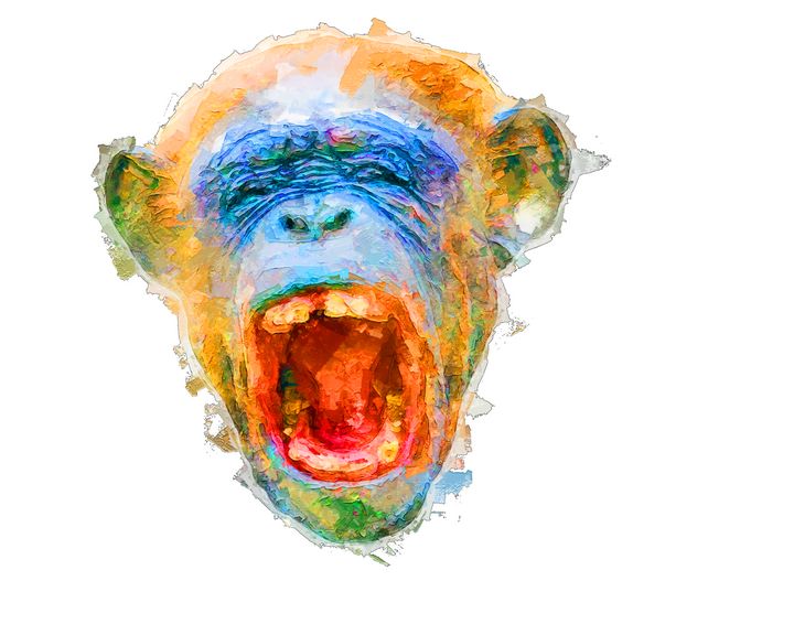 Yellow Chimp - Patrick Rolands - Digital Art, Animals, Birds, & Fish ...