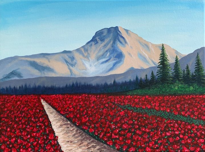 Rose field - Hannah lokuta - Paintings & Prints, Landscapes & Nature ...