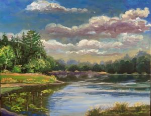 Sunset on the pond - Fimasart - Paintings & Prints, Landscapes & Nature ...