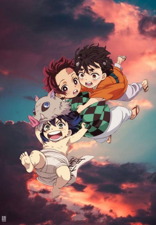 Tanjiro, Zenitsu, and Inosuke - ADUNIS話 - Digital Art & AI, People ...