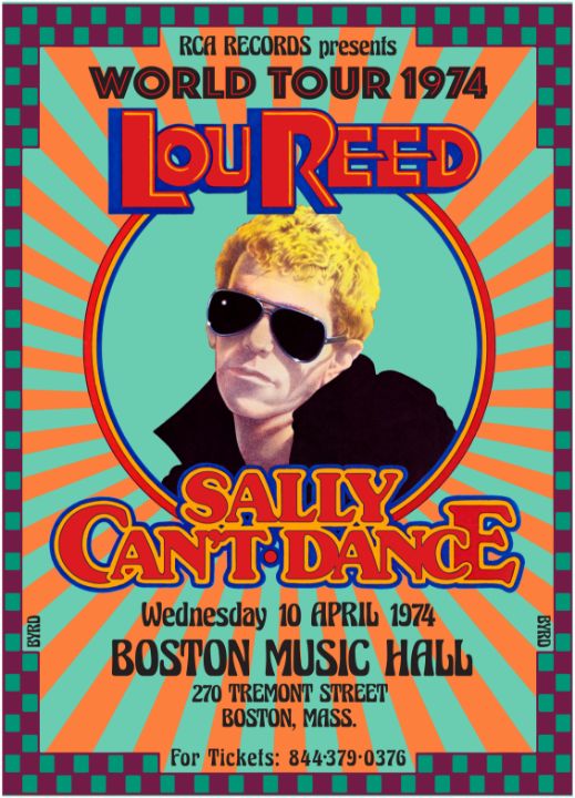 Lou Reed World Tour 1974 - ByrdMan Studios Poster Gallery - Paintings ...