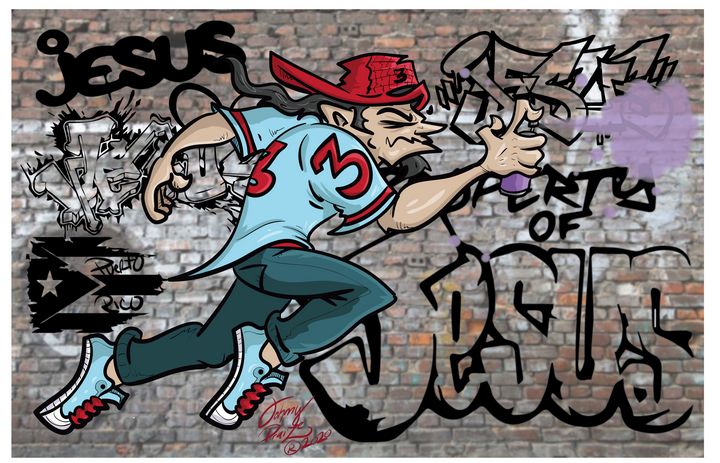 Graffiti Man - Johnny Praize - Digital Art & AI, Abstract, Color - ArtPal