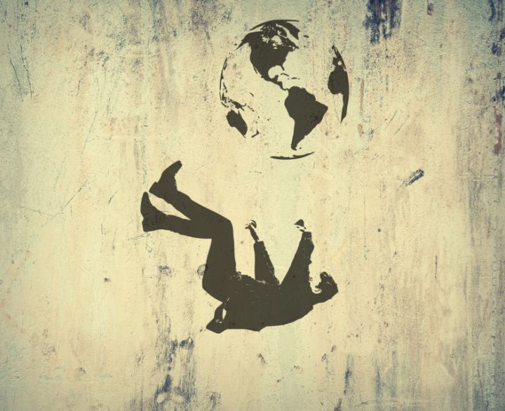 Man falling from Earth - Mark Davidek - Digital Art & AI, Abstract ...