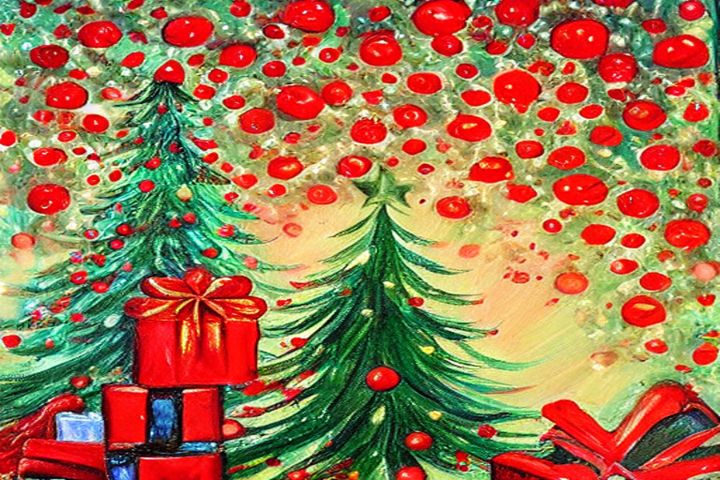 A Beautiful Christmas Tree - Colonial tech - Paintings & Prints ...