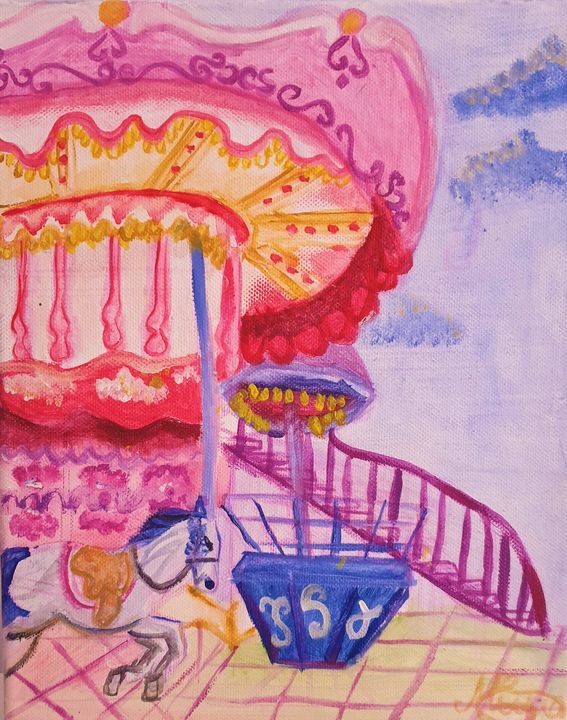Pastel Carousel - Mrl Art - Paintings & Prints, Childrens Art, Disney ...