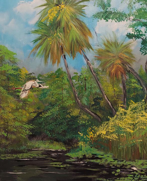 Florida Landscape Paintings Michael Kantor: "9x9" Oil #painting On