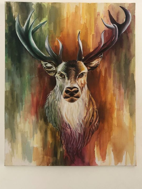 Abstract Deer Painting - Aroha.lk - Paintings & Prints, Animals, Birds ...