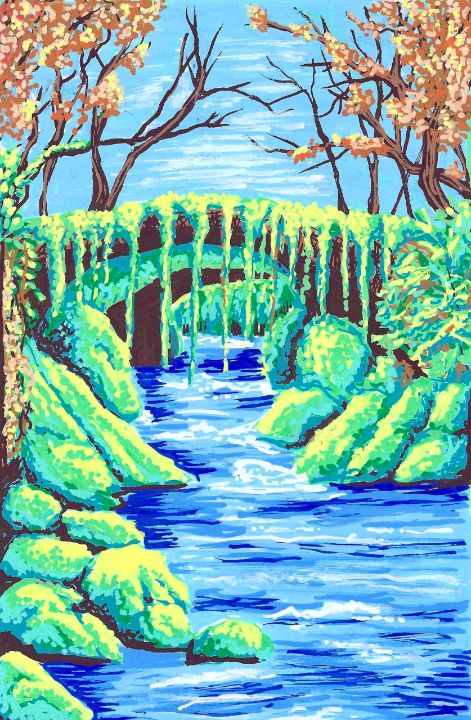 Cozy Mossy Bridge - DaffoDraws - Drawings & Illustration, Landscapes ...