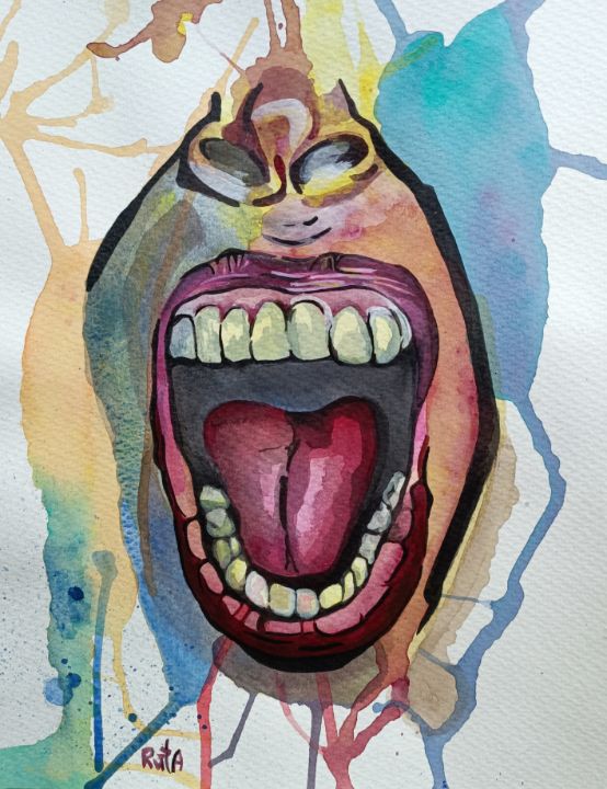 Scream - Ruta Norkute - Paintings & Prints, People & Figures, Portraits, Female - ArtPal