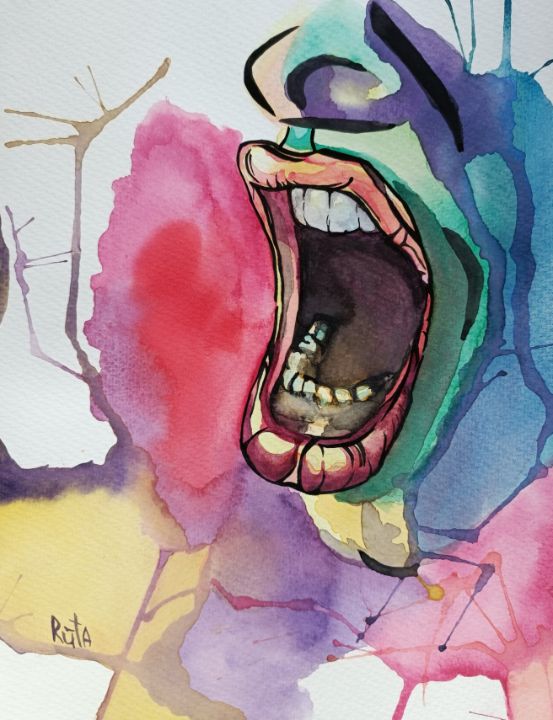 SOS#2 - Ruta Norkute - Paintings & Prints, People & Figures, Portraits, Female - ArtPal