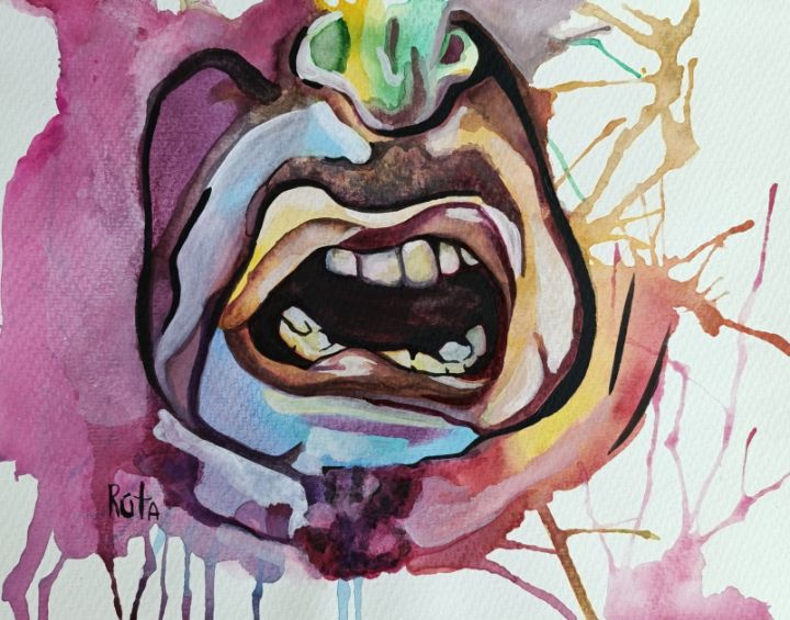Anger - Ruta Norkute - Paintings & Prints, People & Figures, Male Form, Other Male Form - ArtPal