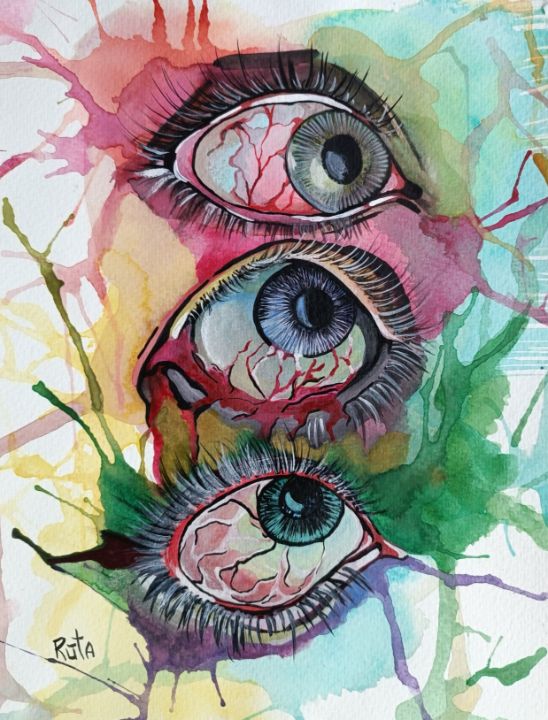 Paranoia - Ruta Norkute - Paintings & Prints, People & Figures, Portraits, Female - ArtPal