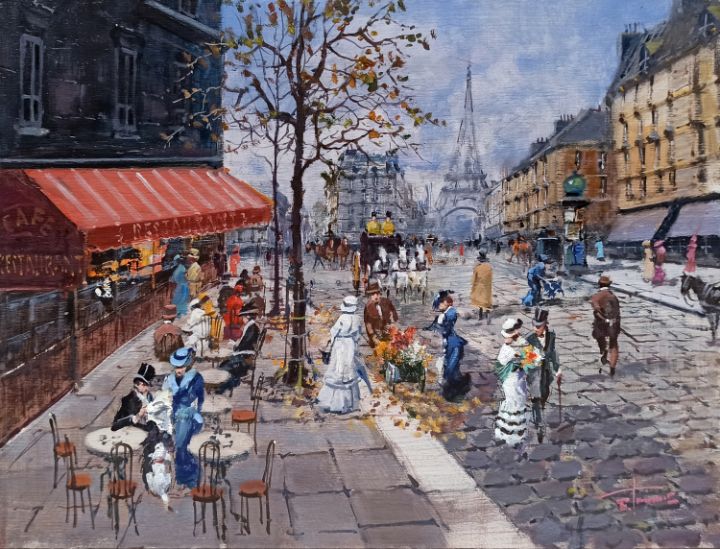 French Paris painting by F.Tammaro - Modí Arte - Italian paintings ...