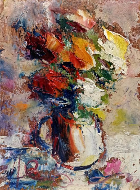 Abstract flowers n3 by Paolo Abrans - Modí Arte - Italian paintings ...