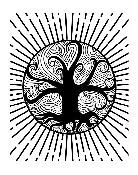 Tree of Life with Lines - AJ Austin Art - Drawings & Illustration ...
