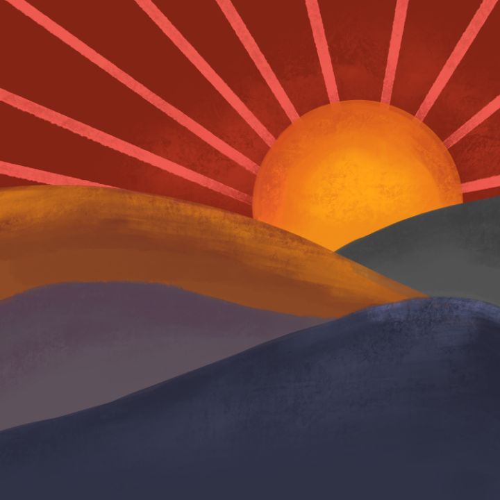 Fall Sunset - ACozyNookArt - Drawings & Illustration, Landscapes ...