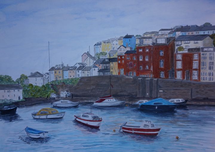 Brixham Harbour 1 - Artist Janet Davies - Paintings & Prints ...