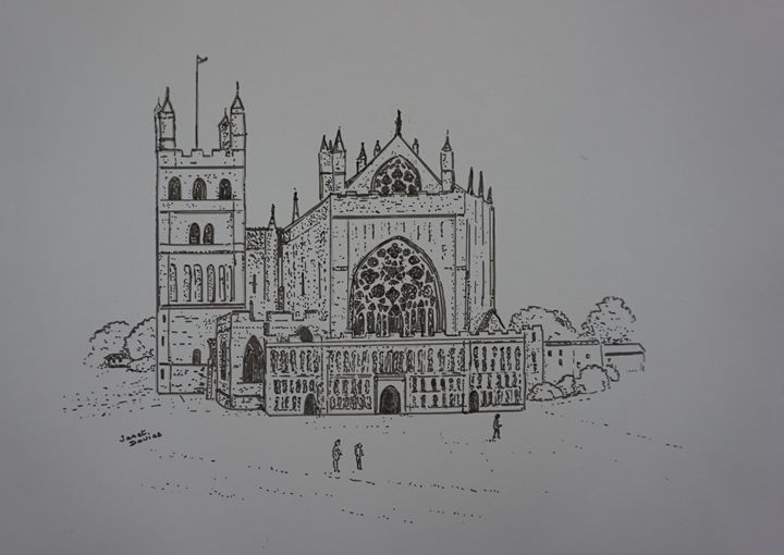 Exeter Cathedral, Devon - Artist Janet Davies - Drawings & Illustration ...