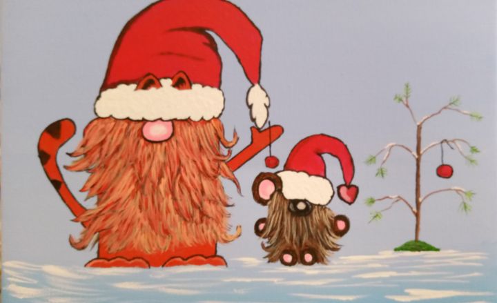 Garfield and Pookie Christmas gnome - Sues art - Paintings & Prints ...