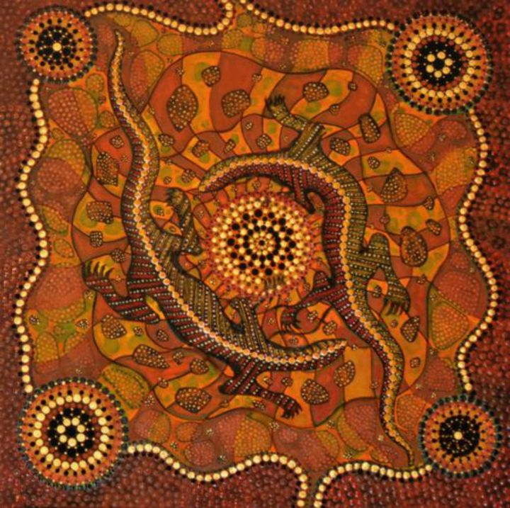Goanna Dreaming Print - KinjArt - Paintings & Prints, Animals, Birds ...