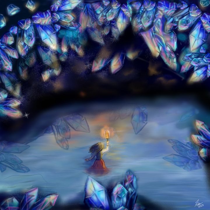 Crystal Caverns - CreativeKass - Drawings & Illustration, Landscapes ...