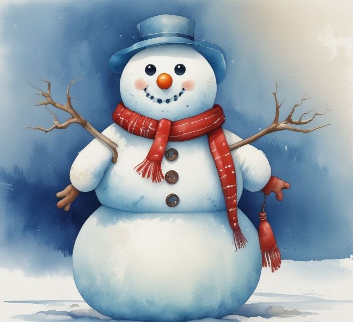 Water color Snow man - Jon Marcus panting - Digital Art & AI, Fantasy ...
