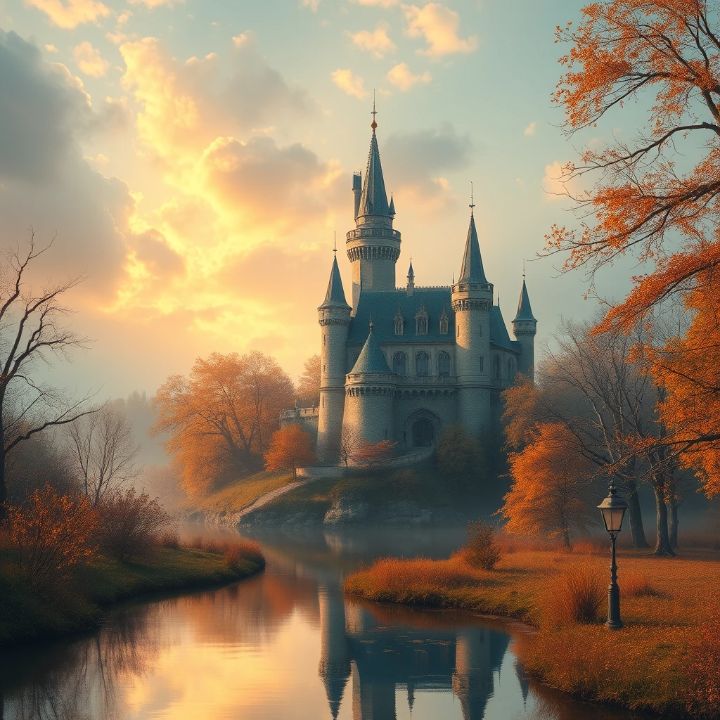 Crisp Fall Castle View - Loyalink - Digital Art & AI, Buildings ...