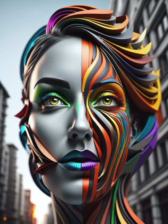 Abstract Woman 50 - Barelart - Digital Art & AI, Abstract, Organic - ArtPal