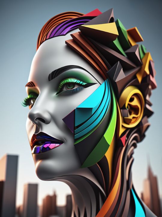 Abstract Woman 49 - Barelart - Digital Art, Abstract, Organic - ArtPal