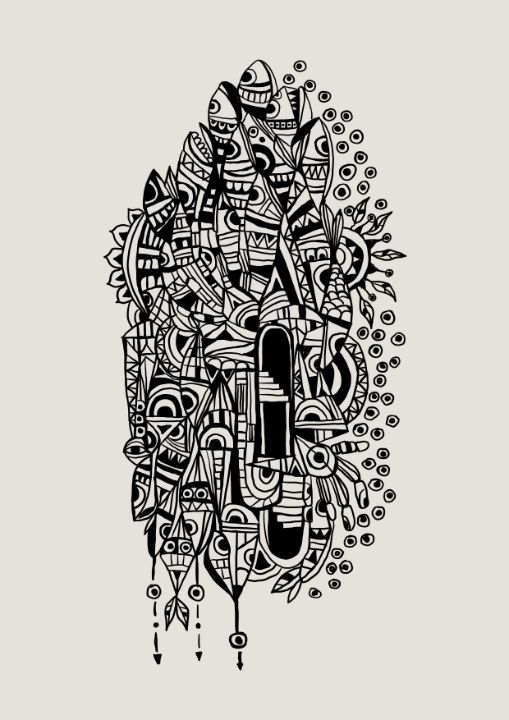 Abstract art wood cut style - fivemeters - Drawings & Illustration ...