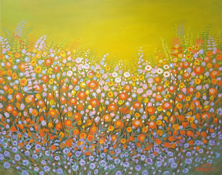 Flower grass - Vietnamese artist Nguyen - Paintings & Prints, Flowers ...