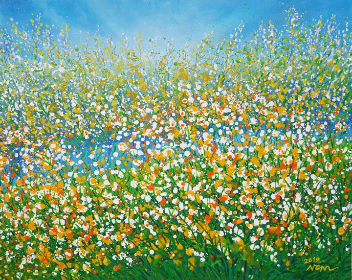 Spring grass flowers Painting - Vietnamese artist Nguyen - Paintings ...