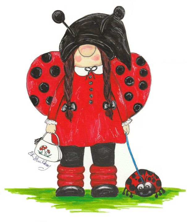 Lady Bug Gnome - E.R.Guilkey - Drawings & Illustration, Fantasy ...