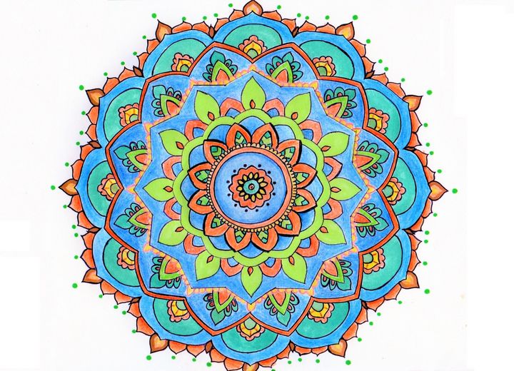 Rangoli Mandala - Pink Pouf - Drawings & Illustration, Ethnic, Cultural ...