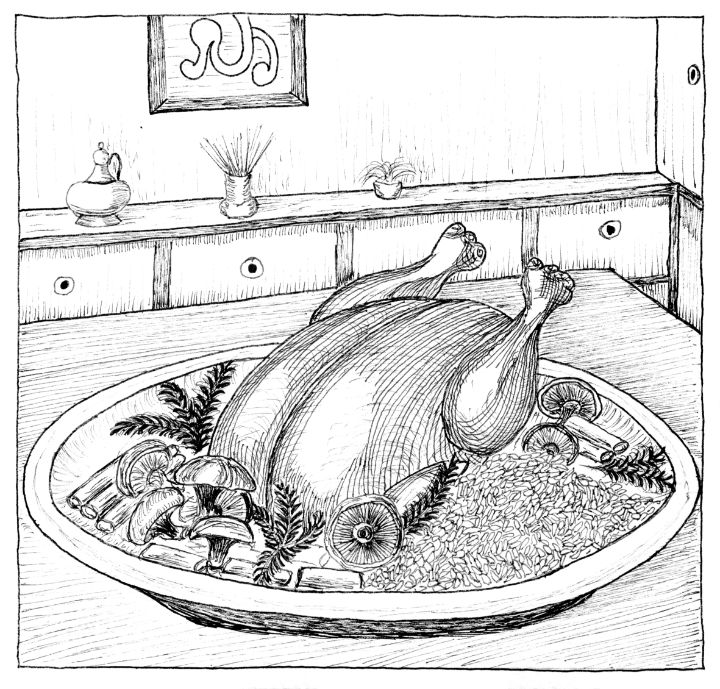 Cozy Kitchen Meal: Ink Chicken Art - Sketches by Ivanov - Drawings ...