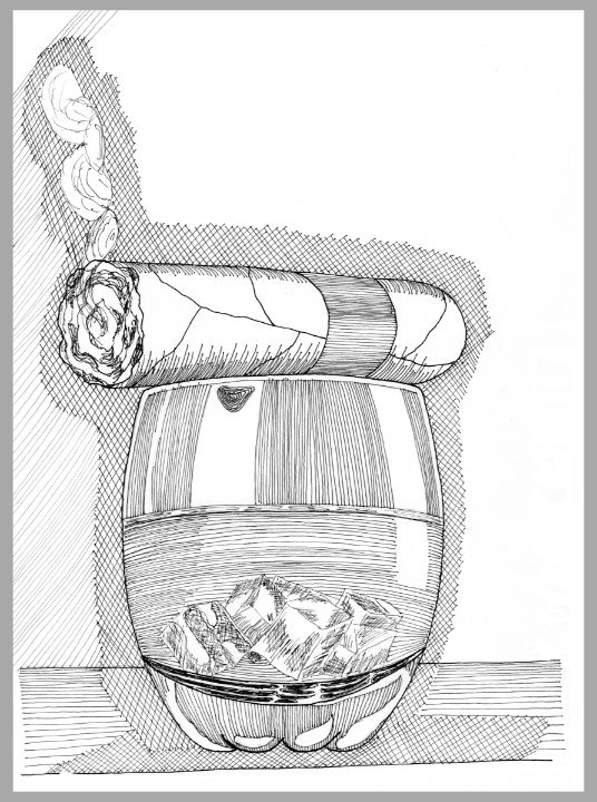 Cigar and Whiskey on the Rocks - Sketches by Ivanov - Paintings ...