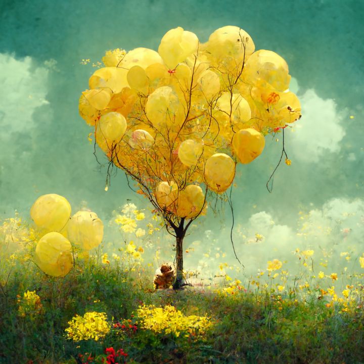 Pooh Ballon Tree - PencilMover - Digital Art, Entertainment, Television ...