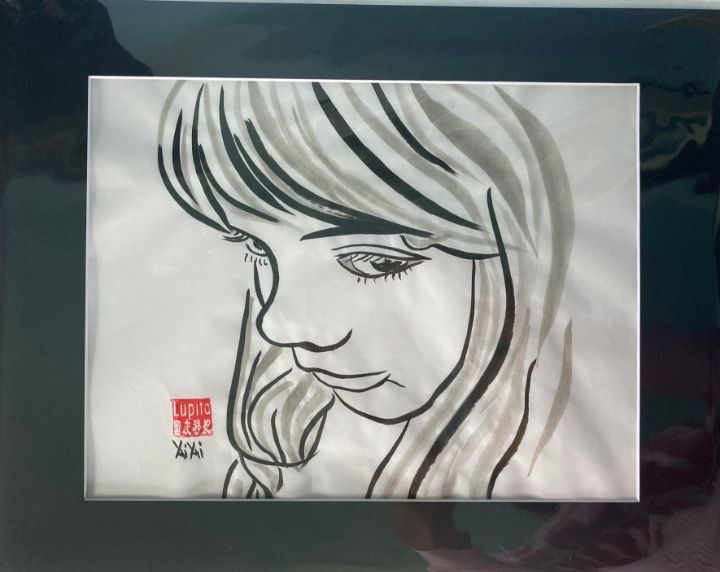 Sumi portrait - Just Lupita aka Yaqui Yaiyai - Paintings & Prints ...