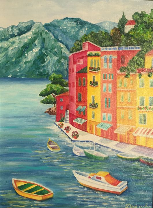 Summer in Genova,Italy. Oil painting - Dremova Elena - Paintings ...